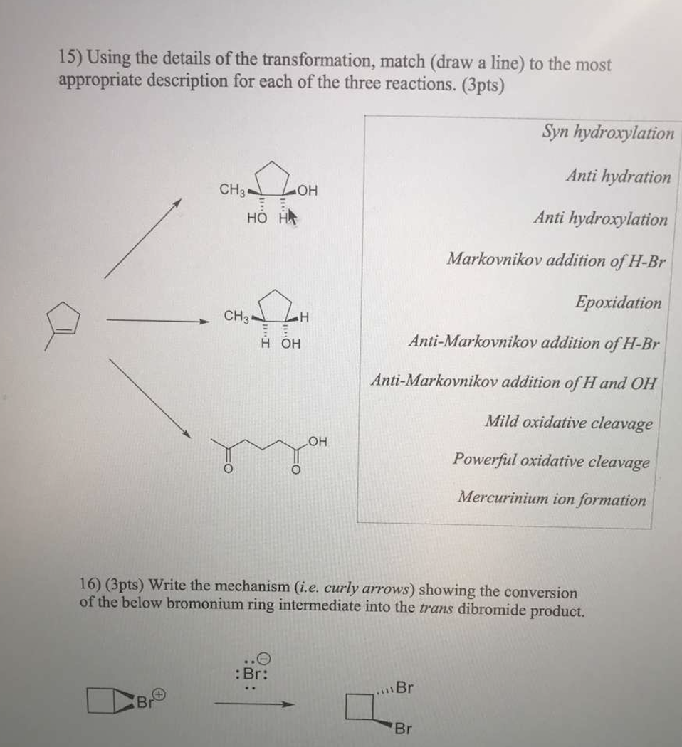 Solved 15) Using the details of the transformation, match | Chegg.com
