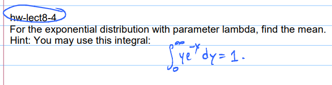 Solved aw-lect8-4 For the exponential distribution with | Chegg.com