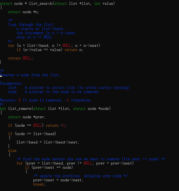 Solved if (1ist_remove(\&1ist, n)) return "remove failed"; | Chegg.com