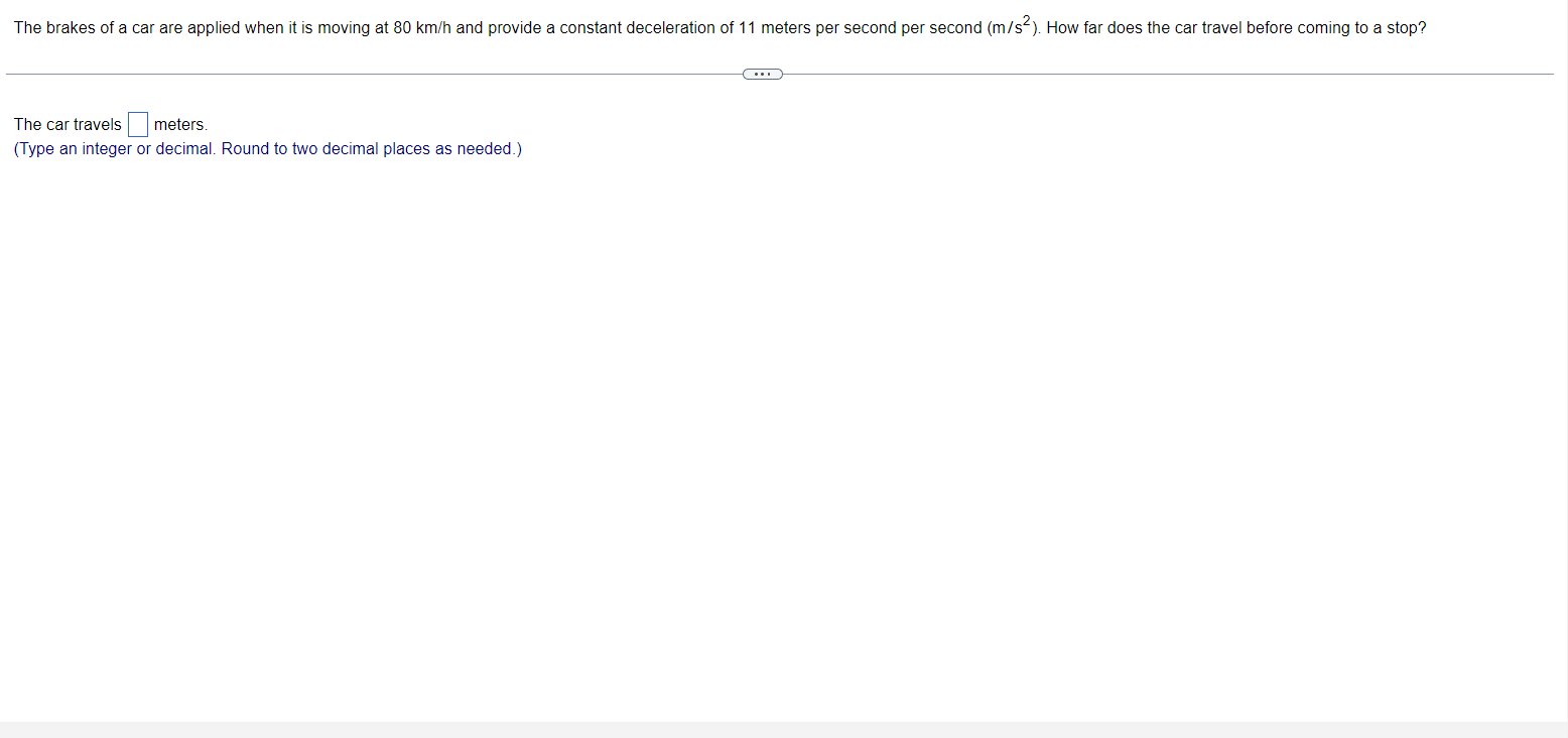 Solved The brakes of a car are applied when it is moving at | Chegg.com