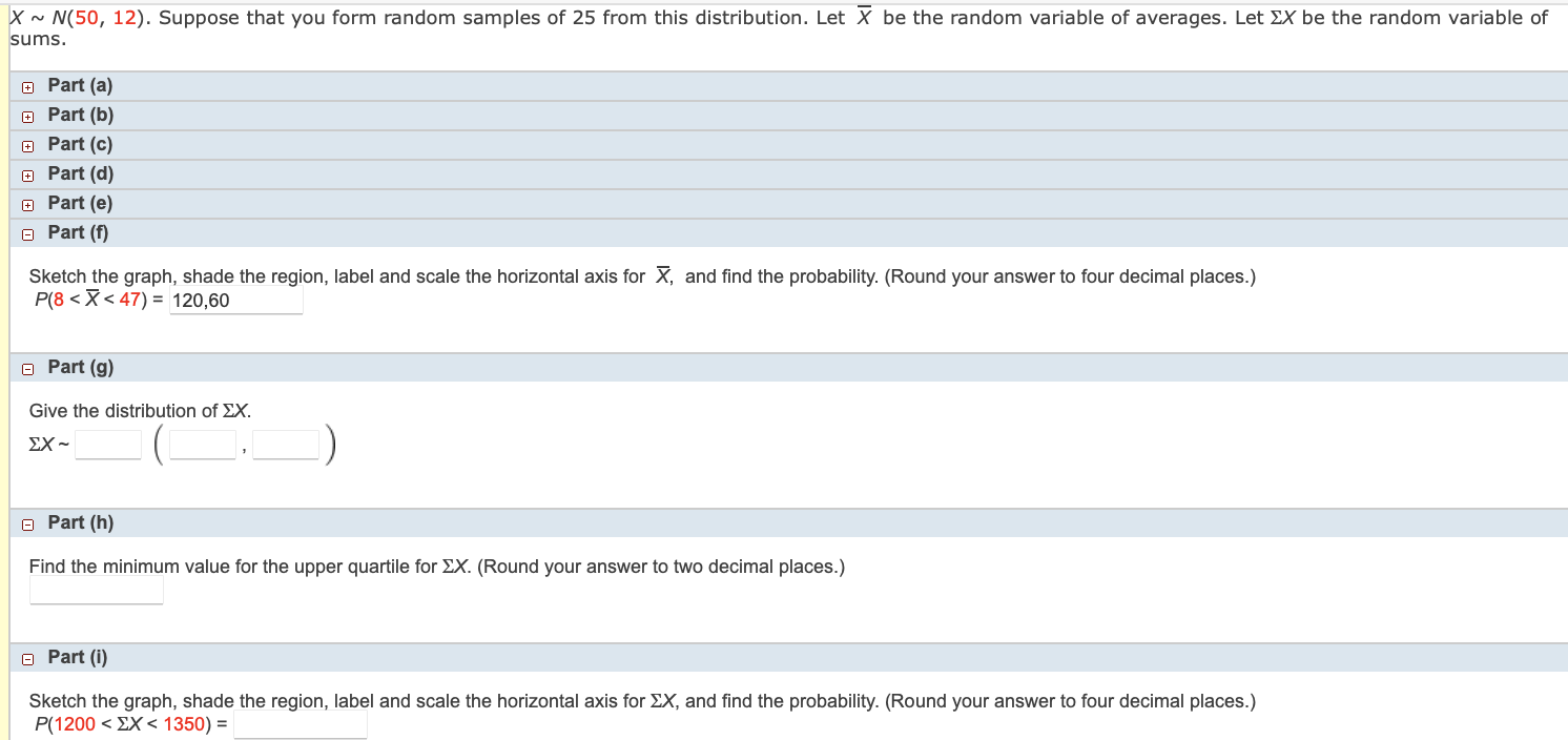 Solved x∼N(50,12). ﻿Suppose that you form random samples of | Chegg.com