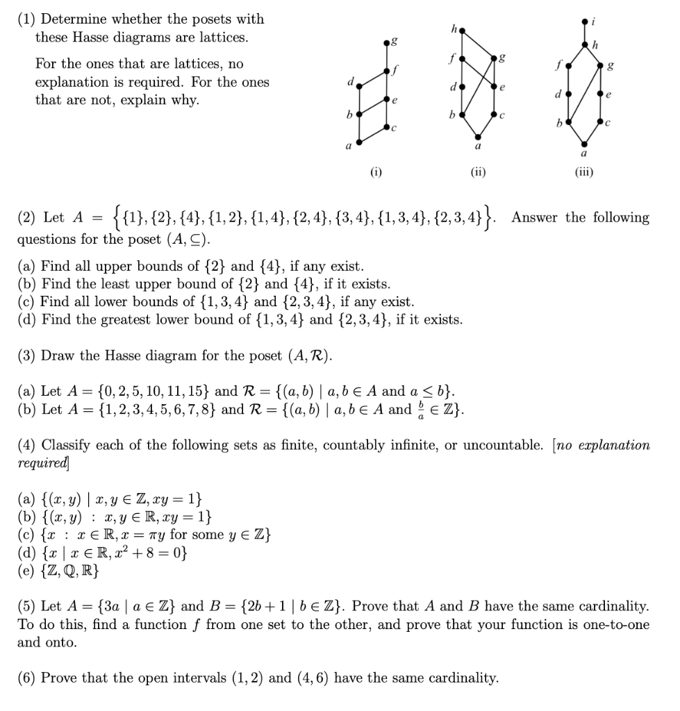 Solved (1) Determine whether the posets with these Hasse | Chegg.com