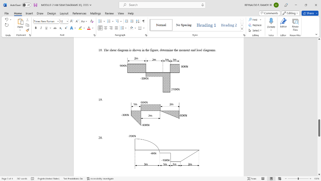 Solved The Shear Diagram Is Shown In The Figure Determine Ch Solved The Shear Diagram Is Shown In The Figure Determine Ch
