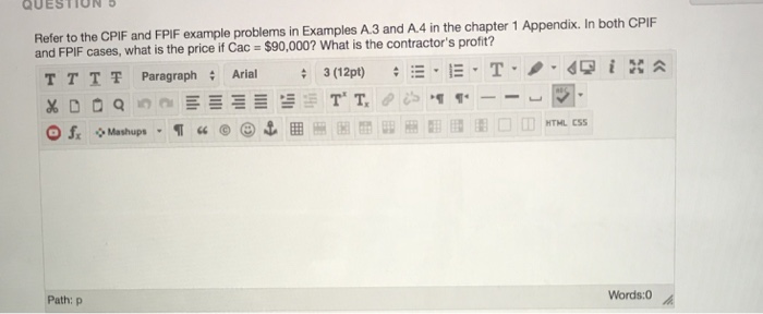 Solved QUESTION Refer to the CPIF and FPIF example problems | Chegg.com