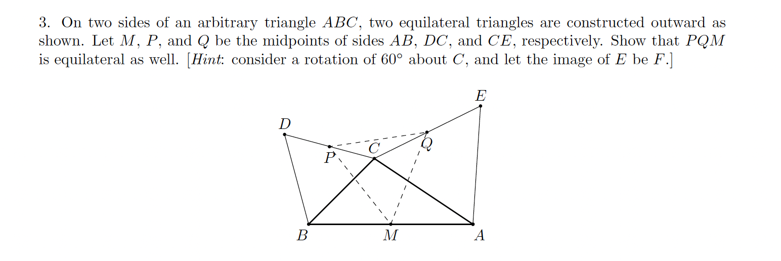 Solved On two sides of an arbitrary triangle ABC, two | Chegg.com