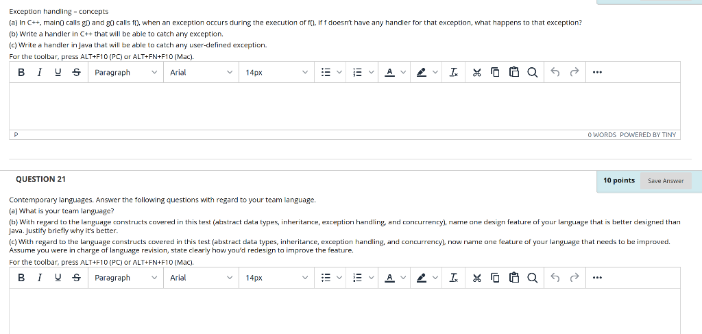 Solved Exception handling - concepts (a) In C++, main() | Chegg.com