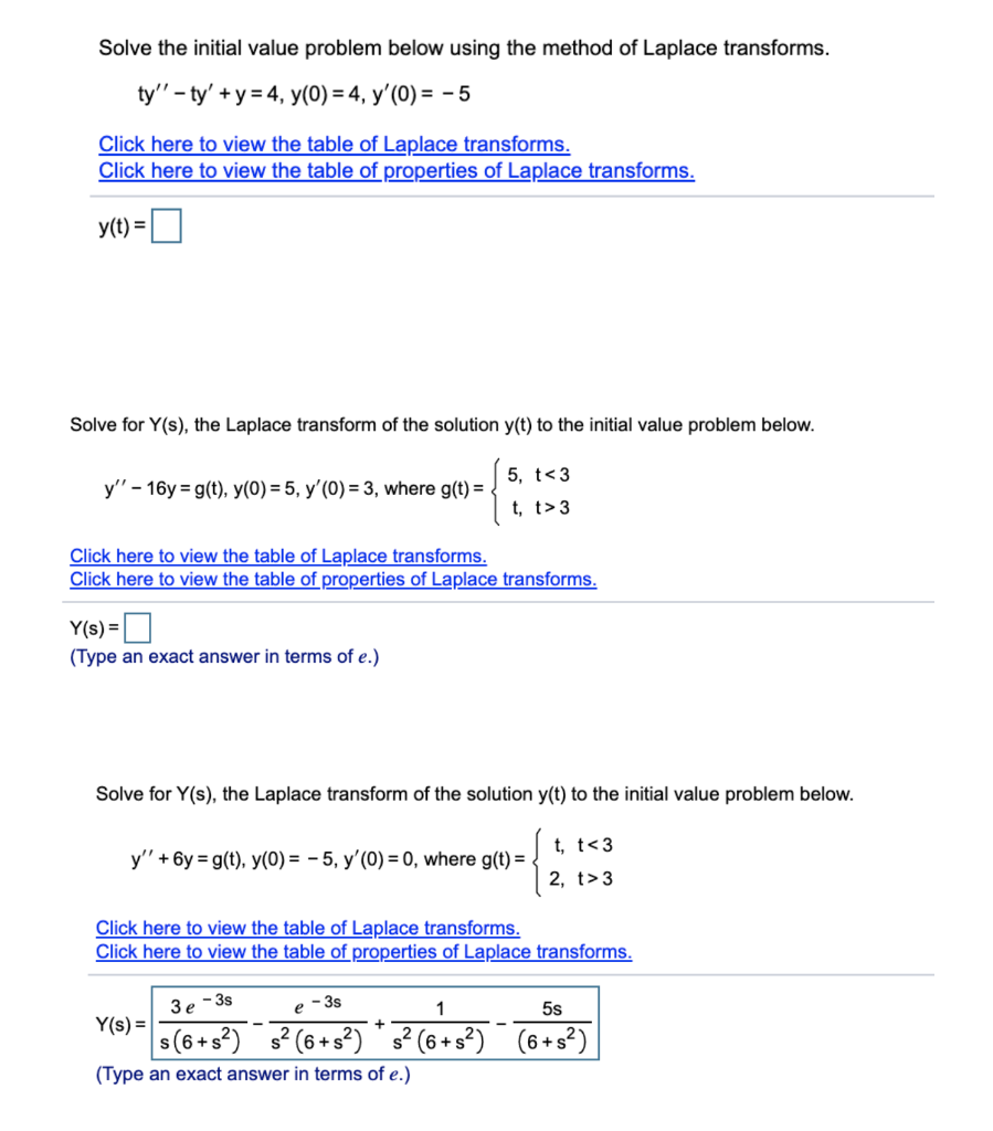 Solved Solve the initial value problem below using the | Chegg.com