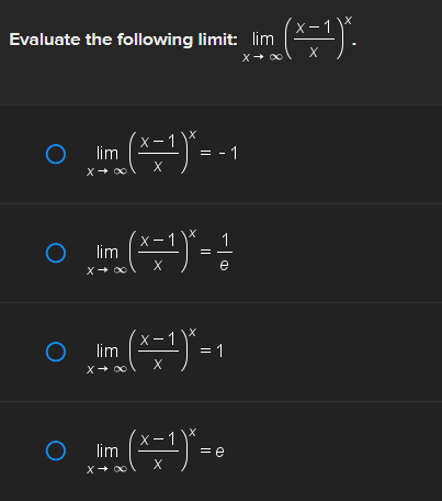 Solved Evaluate the following limit: | Chegg.com