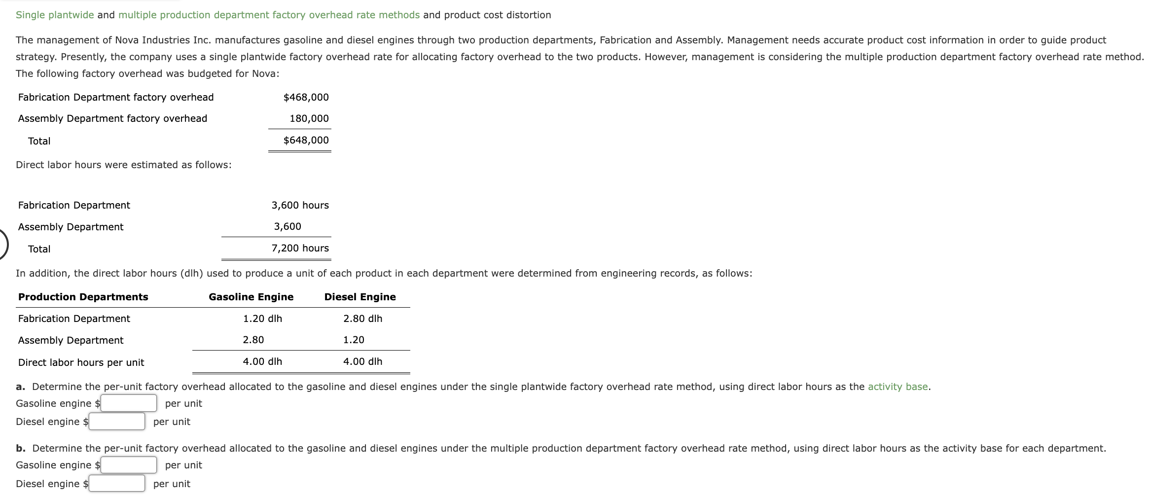 Solved Single plantwide and multiple production department | Chegg.com