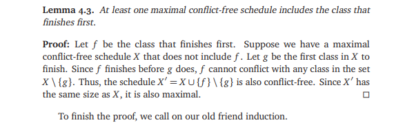 1. (a) The greedy class scheduling algorithm we | Chegg.com