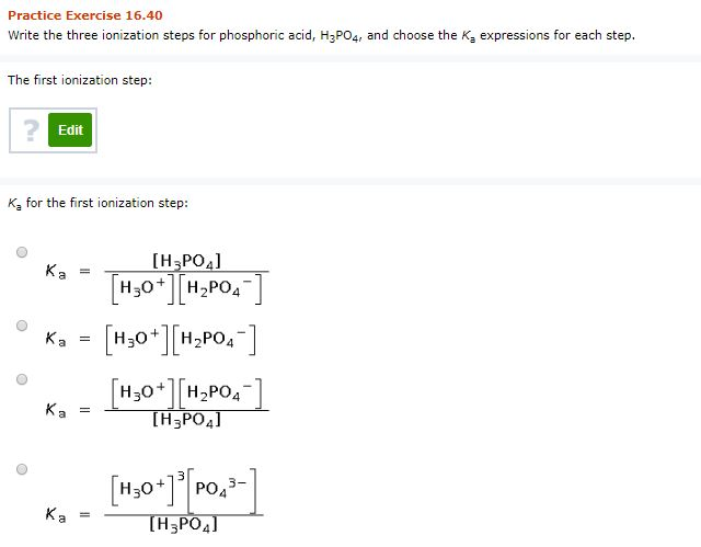 Solved Practice Exercise 16.40 Write the three ionization | Chegg.com