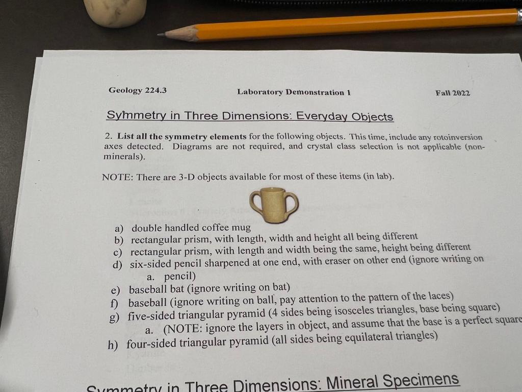 Solved 2. List all the symmetry elements for the following | Chegg.com