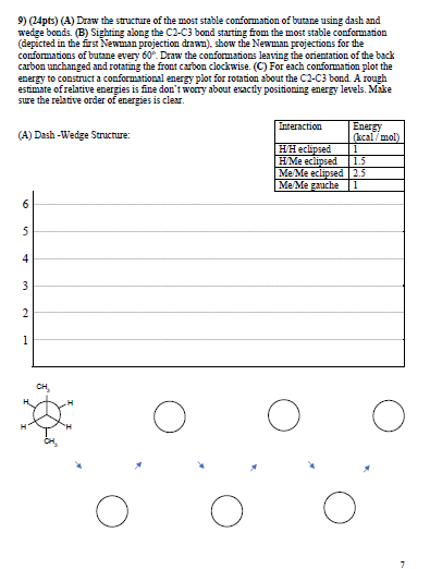 Solved 9) (24pts) (A) Draw the structure of the most stable | Chegg.com