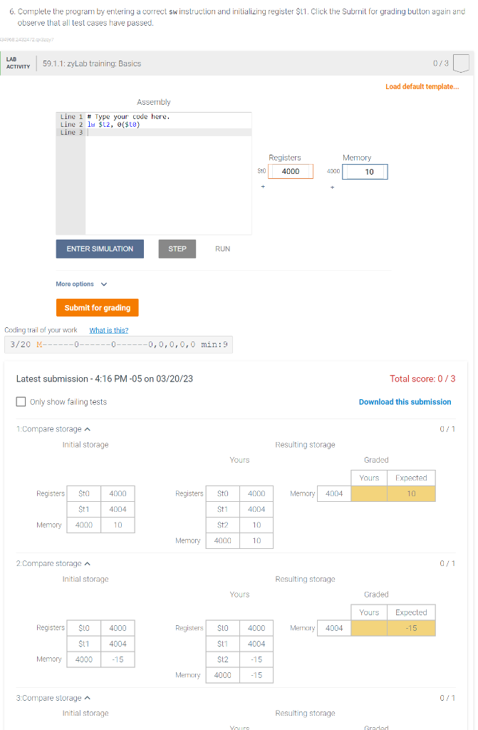 Solved 6. Complete the program by entering a correct sw | Chegg.com