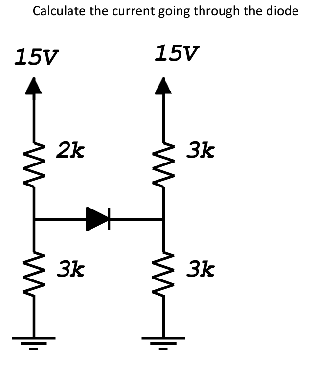 Solved Calculate the current going through the diode | Chegg.com