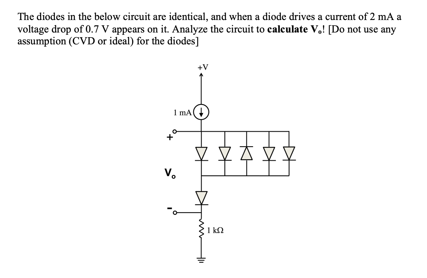 Solved The diodes in the below circuit are identical, and | Chegg.com