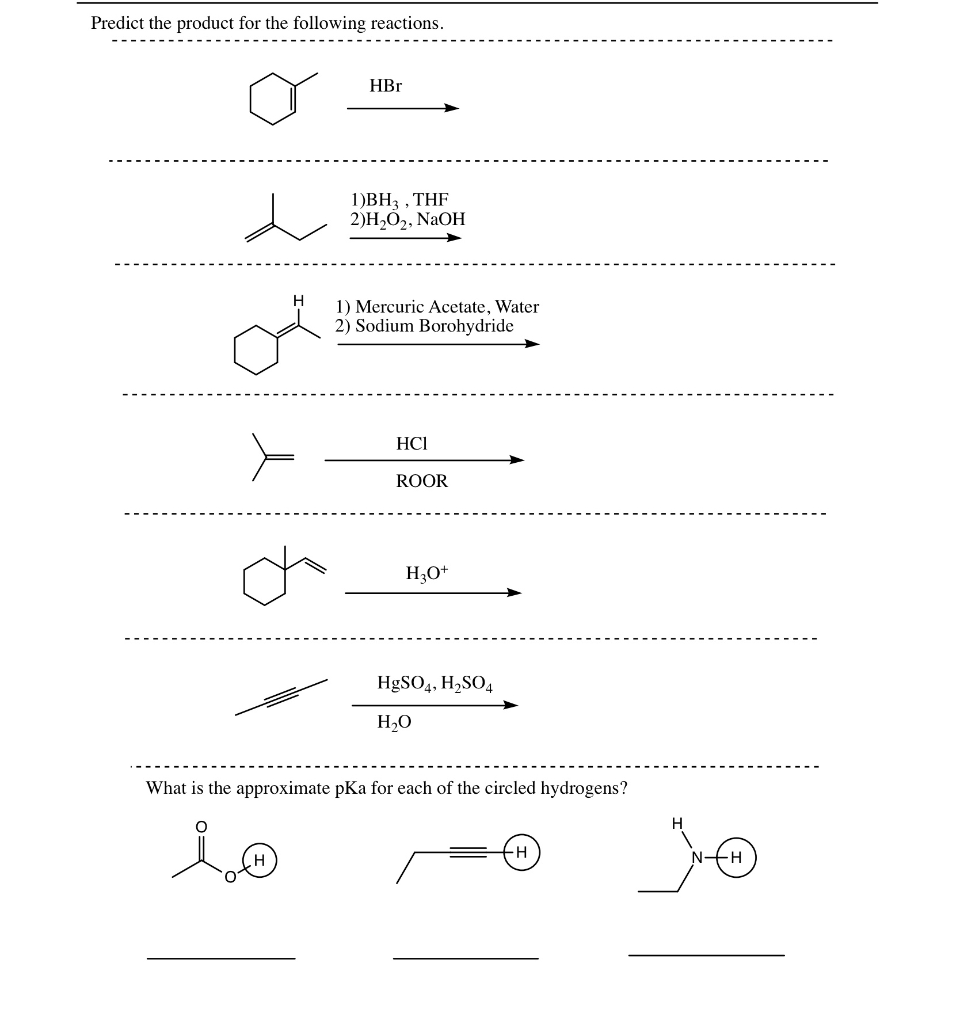 Solved NEED HELP ASAP :( 1) predict the product for the | Chegg.com