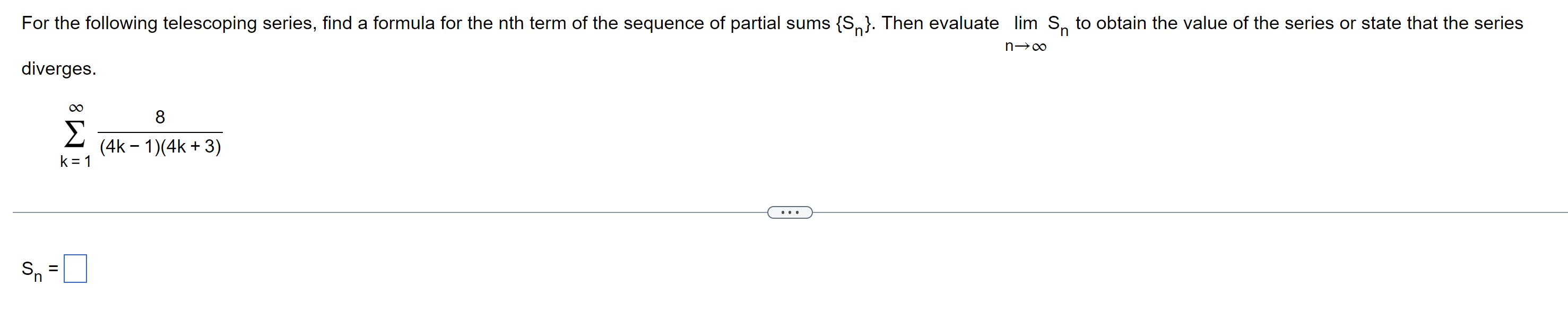 Solved For the following telescoping series, find a formula | Chegg.com