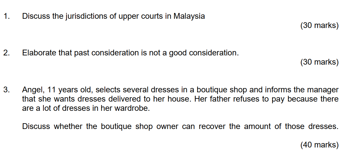 Solved 1. Discuss the jurisdictions of upper courts in | Chegg.com