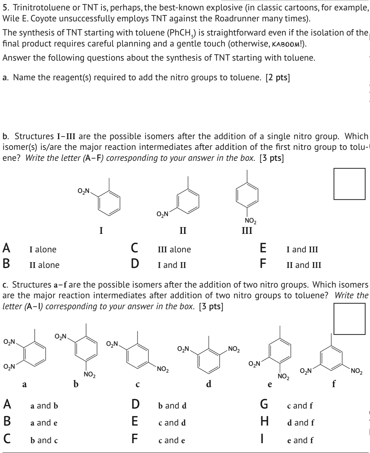 Solved The synthesis of TNT starting with toluene | Chegg.com