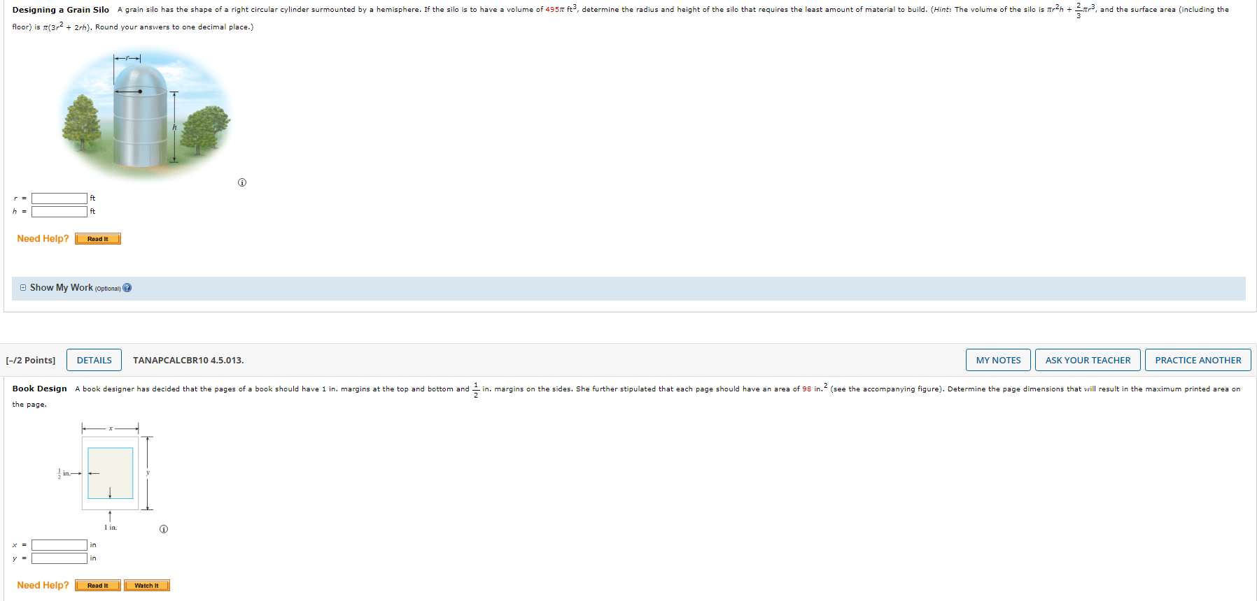 Solved Designing a Grain Silo A grain silo has the shape of | Chegg.com