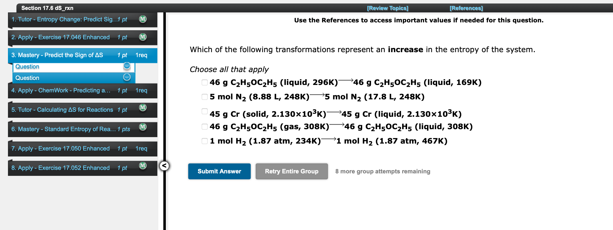 Solved Section 17.6 ds_rxn 1. Tutor - Entropy Change: | Chegg.com