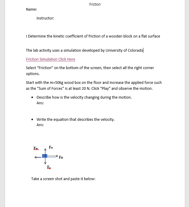 Solved Determine the kinetic coefficient of friction of a | Chegg.com