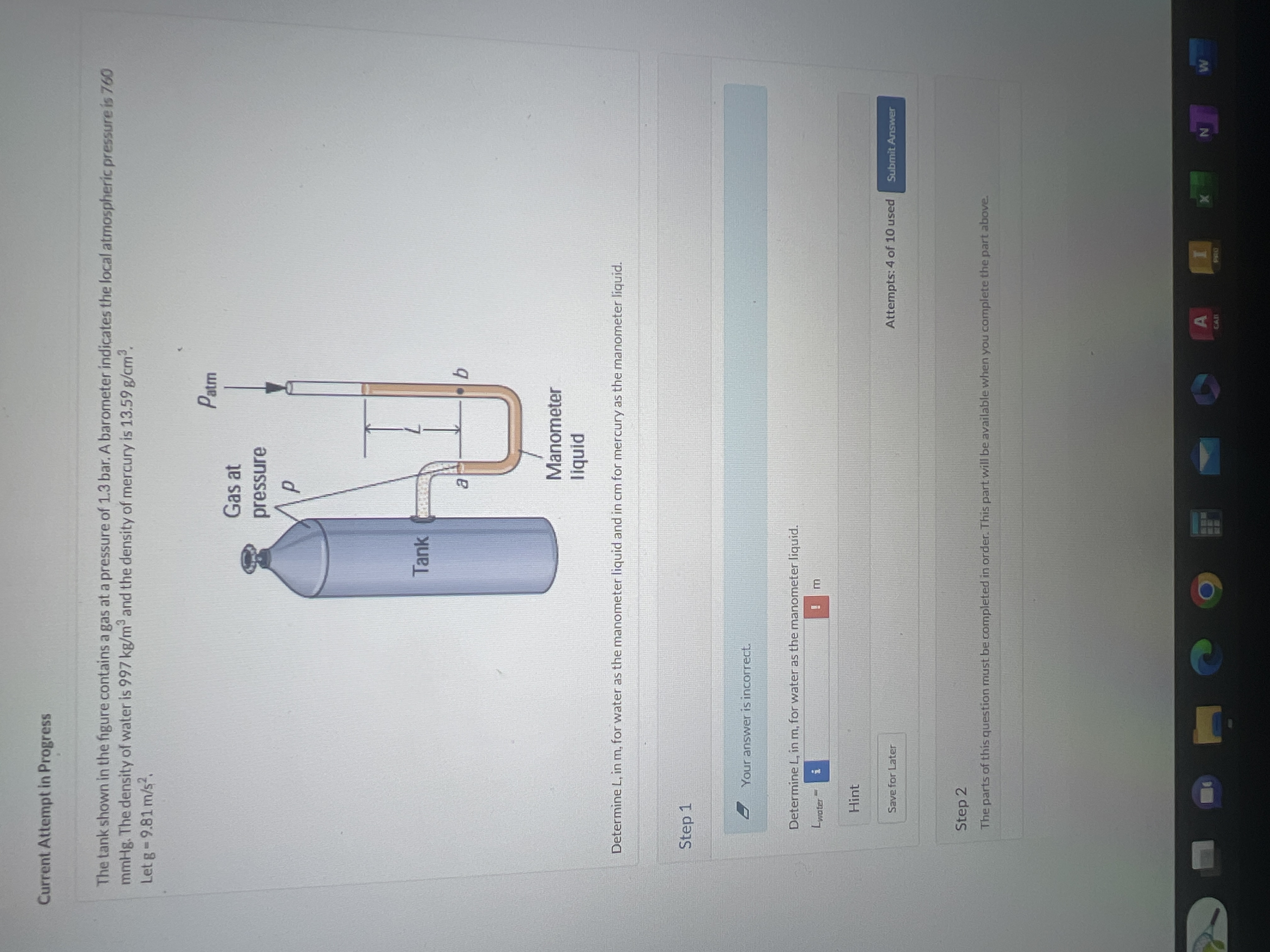 Solved Current Attempt in Progress The tank shown in the | Chegg.com