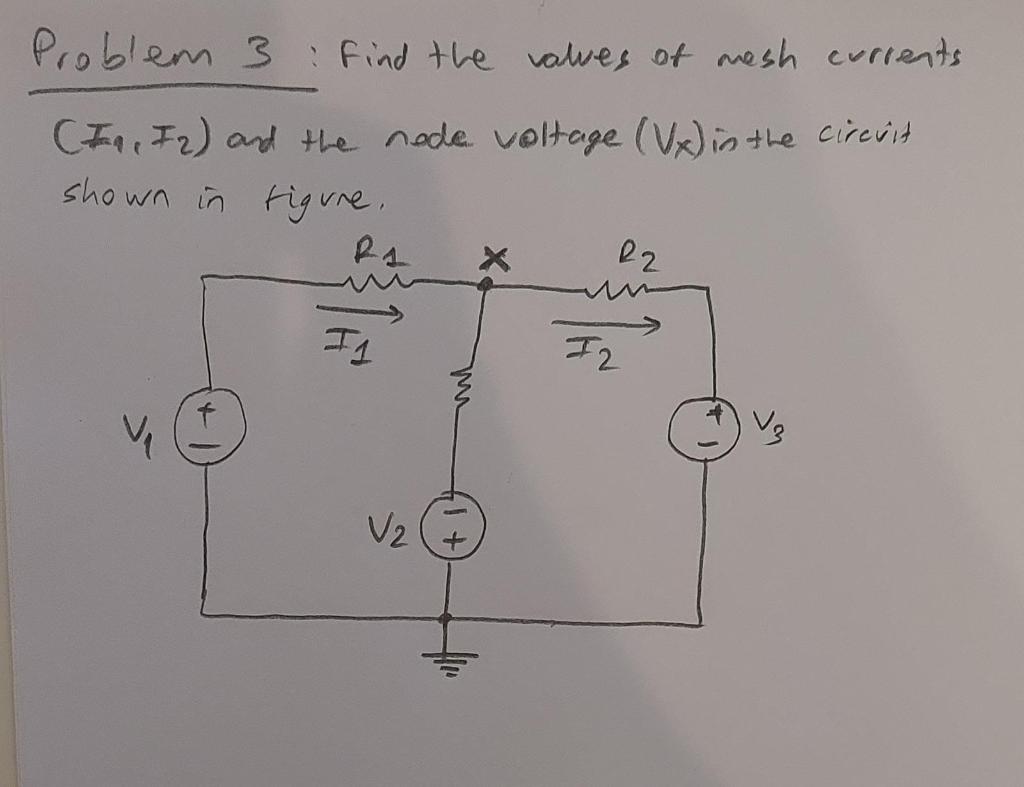 Solved Problem 3 : Find the values of mesh currents (I1,I2) | Chegg.com