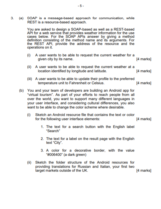 Solved [4 marks) [4 marks] [4 marks] 3. (a) SOAP is a | Chegg.com