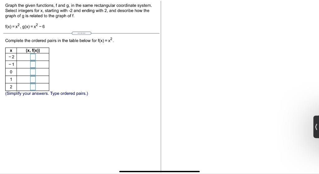Solved Graph the given functions, f and g, in the same | Chegg.com
