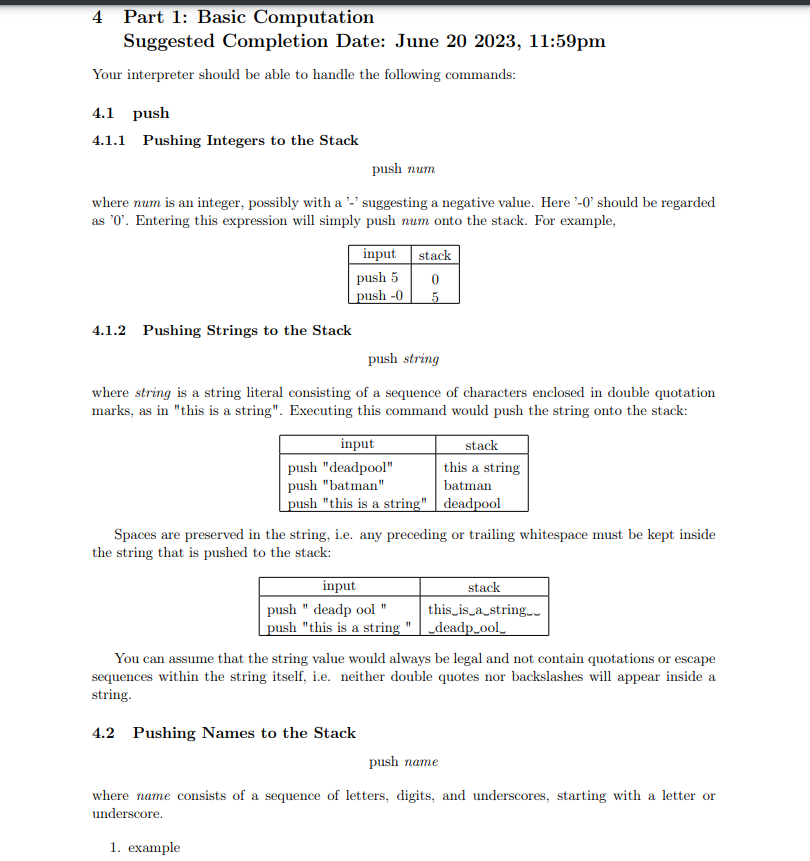 Solved Ocaml Code I Need Help With Writing The Push And Pop