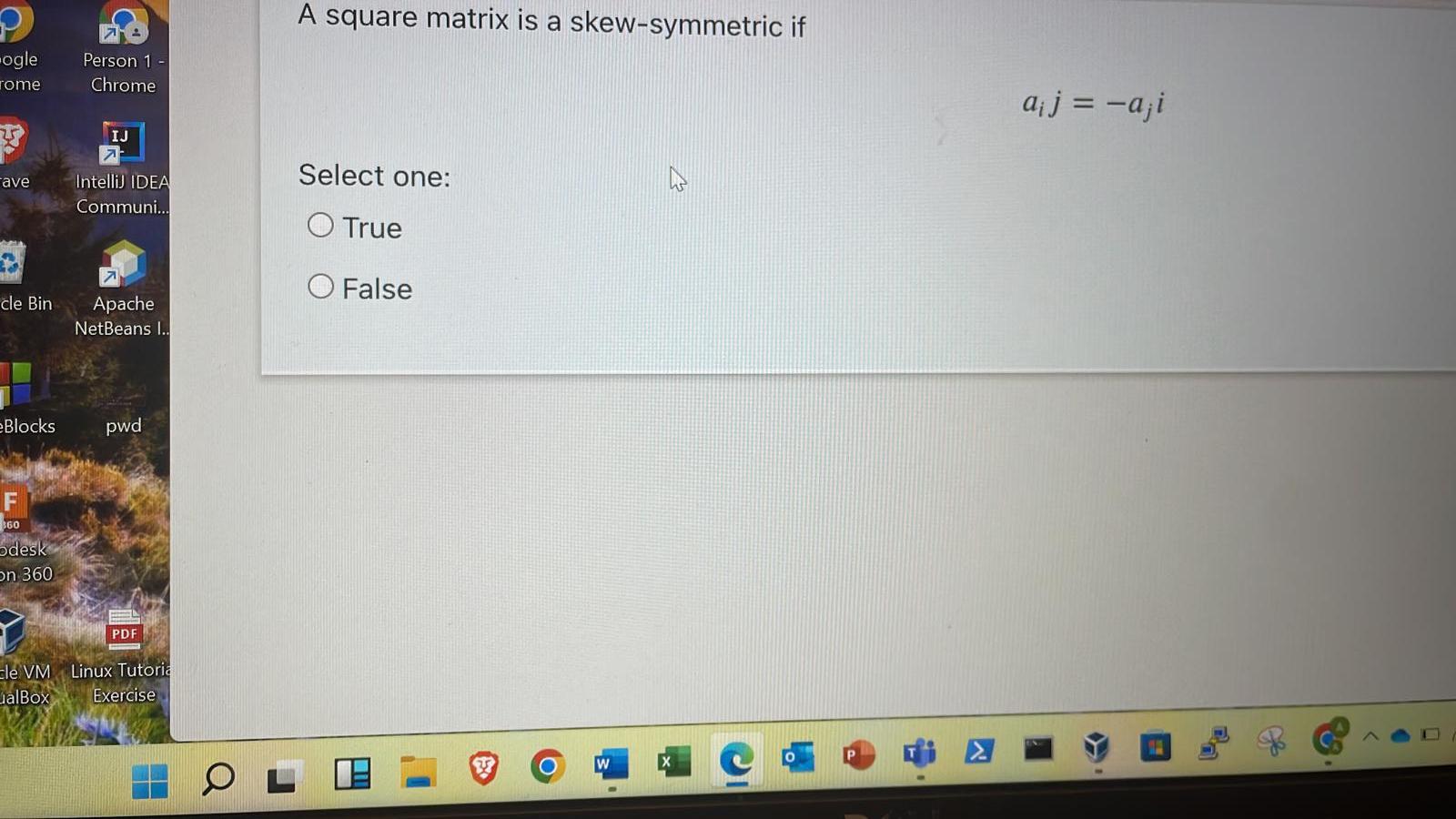 Solved A square matrix is a skew-symmetric if aij=−aji | Chegg.com