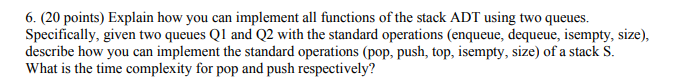 Solved 6.(20 points) Explain how you can implement all | Chegg.com