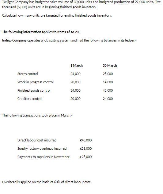 Solved 16. Calculate the cost of materials issued to | Chegg.com