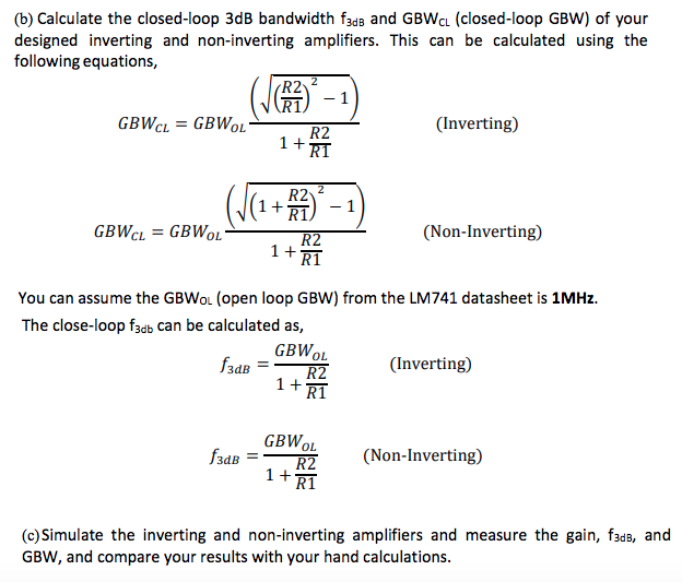 Solved (a) Design amplifiers with closed-loop gains of 10 | Chegg.com