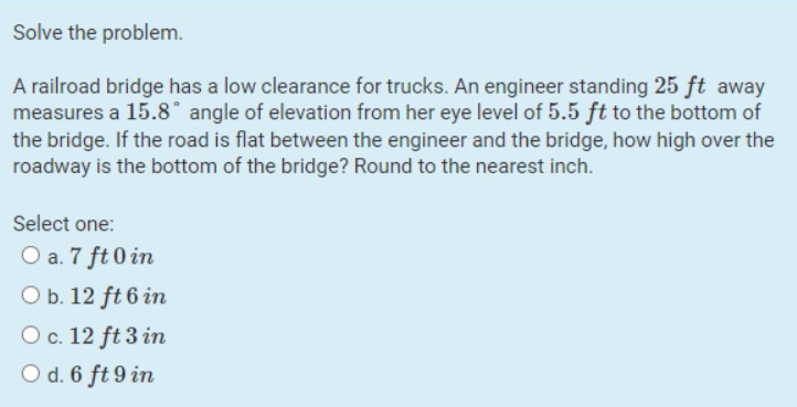 Solved Solve the problem. A railroad bridge has a low | Chegg.com