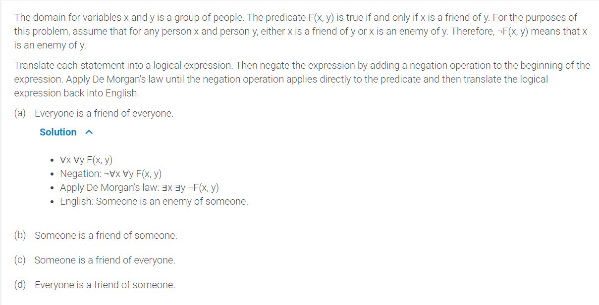 Solved The domain for variables x and y is a group of | Chegg.com