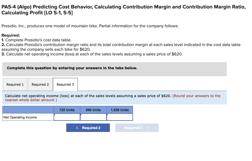 Solved PA5-4 (Algo) Predicting Cost Behavior, Calculating | Chegg.com