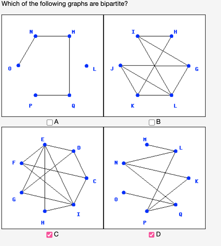 Solved Which of the following graphs are bipartite? Which | Chegg.com
