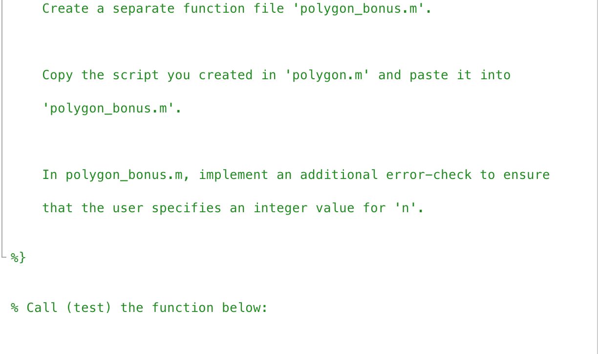 Solved Create a separate function file 'polygon.m'. This | Chegg.com