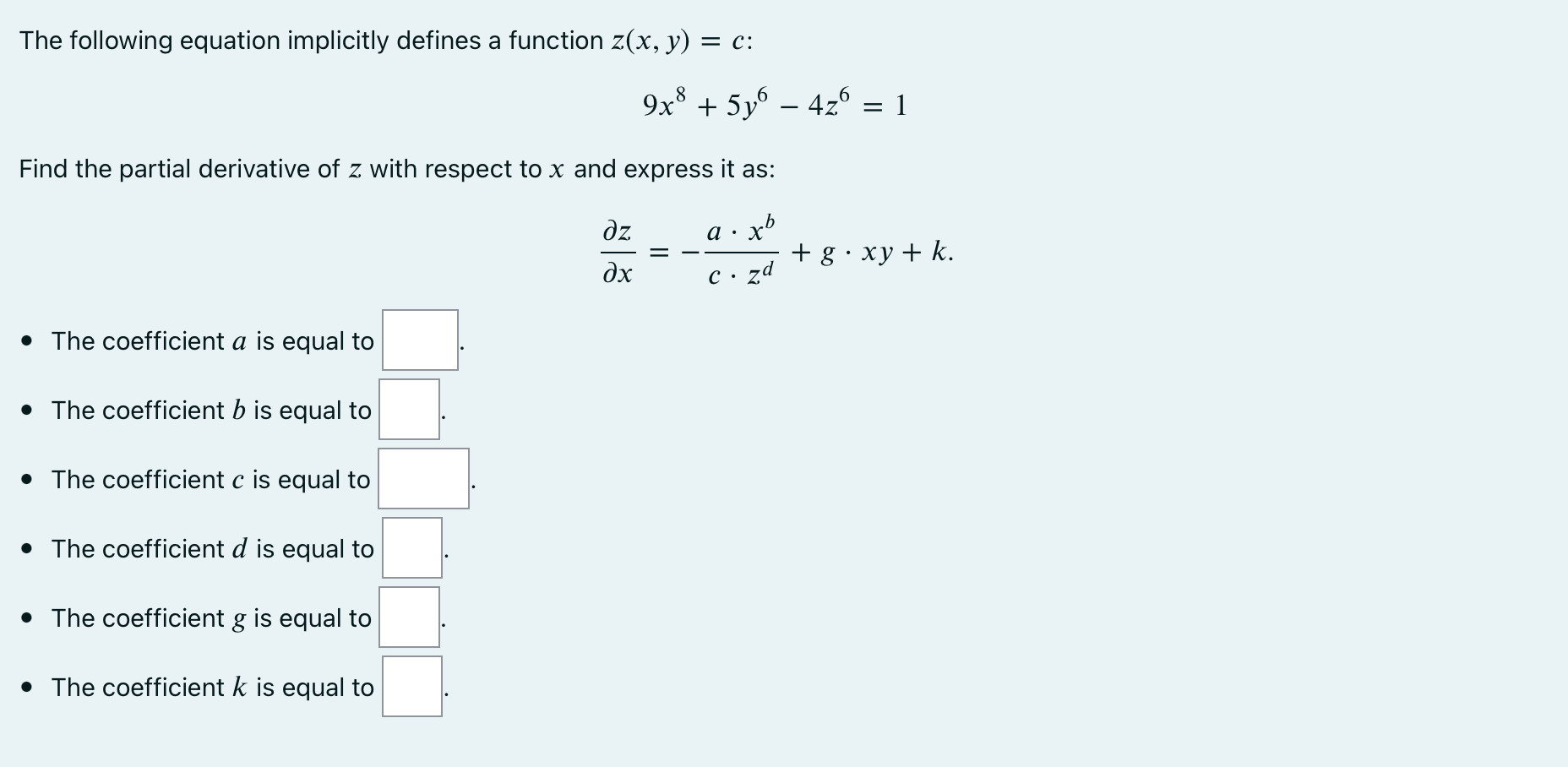 Solved The following equation implicitly defines a function | Chegg.com