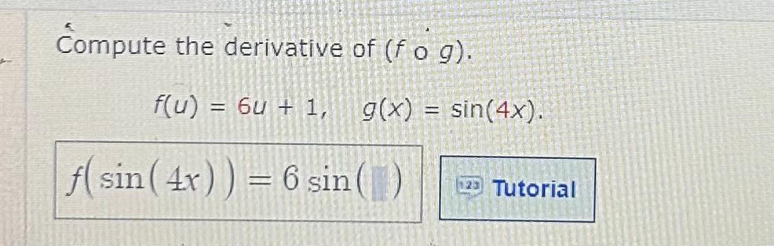 Solved Compute the derivative of (f∘g). | Chegg.com