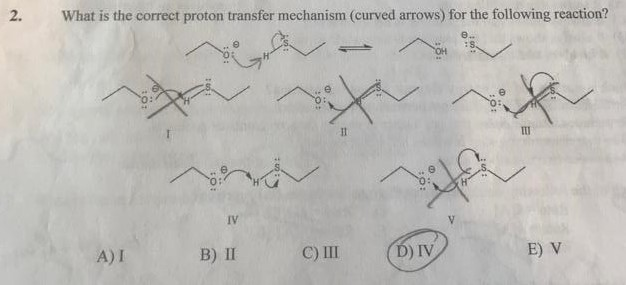 Solved What is the correct proton transfer mechanism (curved | Chegg.com
