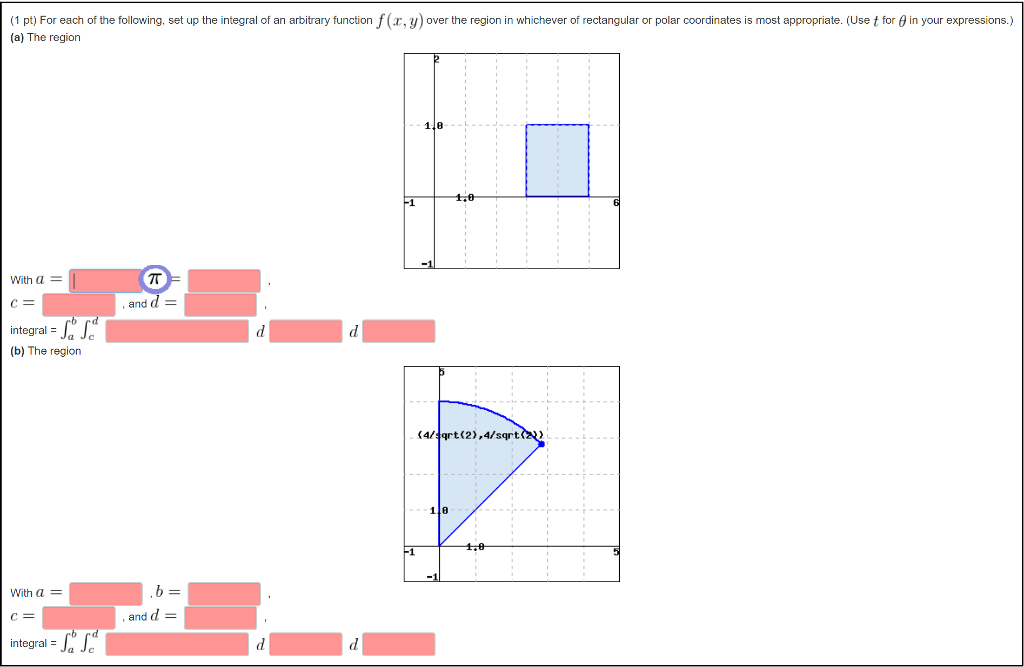 Solved For each of the following, set up the integral of an | Chegg.com