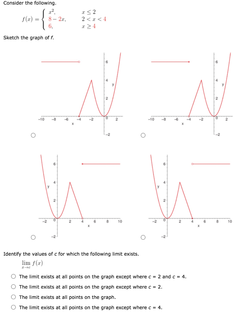 Solved Consider the following. f(x) = -{ 8 - 2.r, 6. x