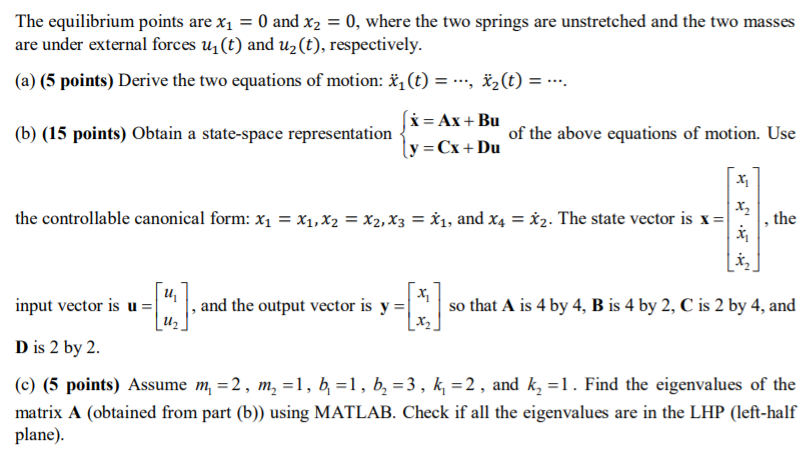 Solved 3. (25 points) Consider the following mechanical | Chegg.com