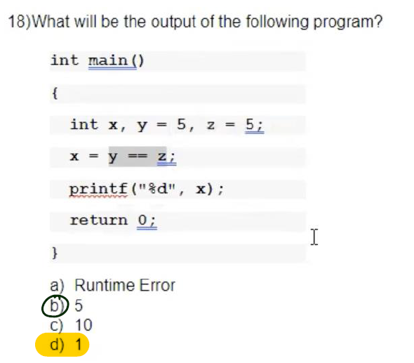 Solved 18)What will be the output of the following program? | Chegg.com