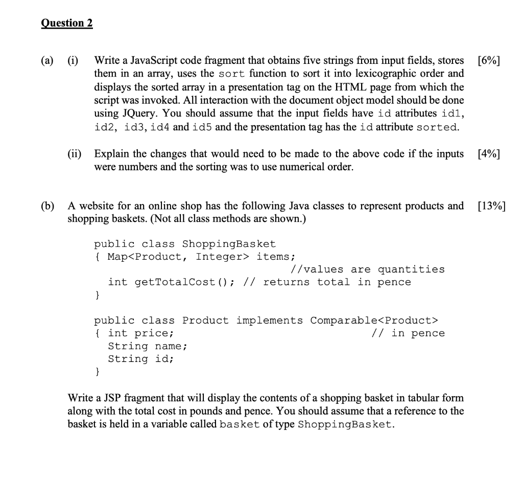 Solved A I Write A Javascript Code Fragment That Obtains