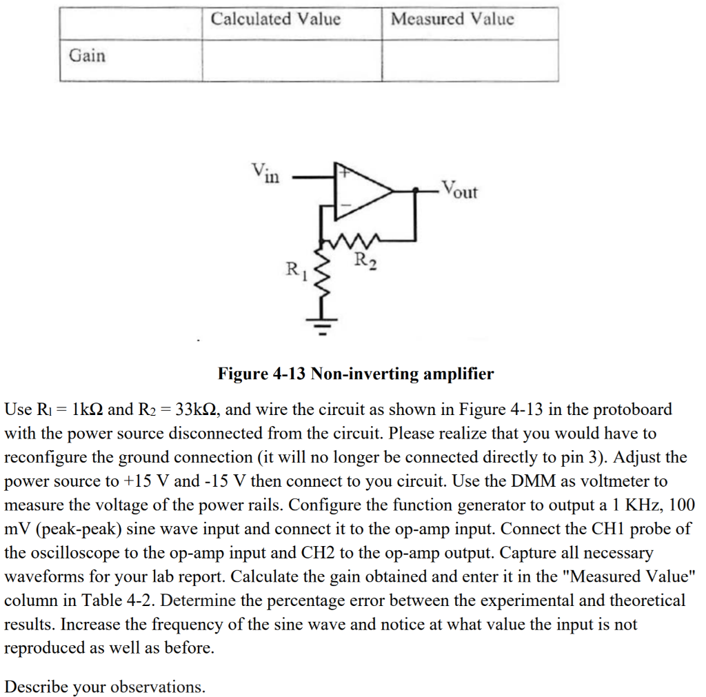 Solved Exercise 4-6: Non-Inverting amplifier circuit | Chegg.com